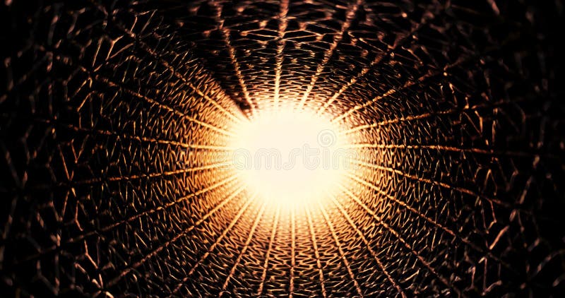 Futuristic Looking Metal Grid Tube Pattern, Light at the End Stock ...