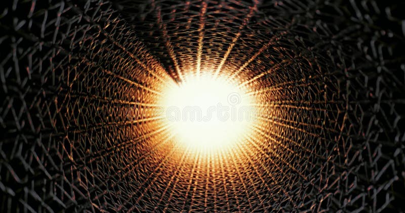 Futuristic Looking Metal Grid Tube Pattern, Light at the End Stock ...