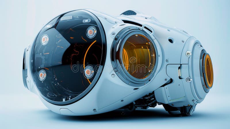 A Futuristic Looking Object with Orange Lights on it, AI Stock ...
