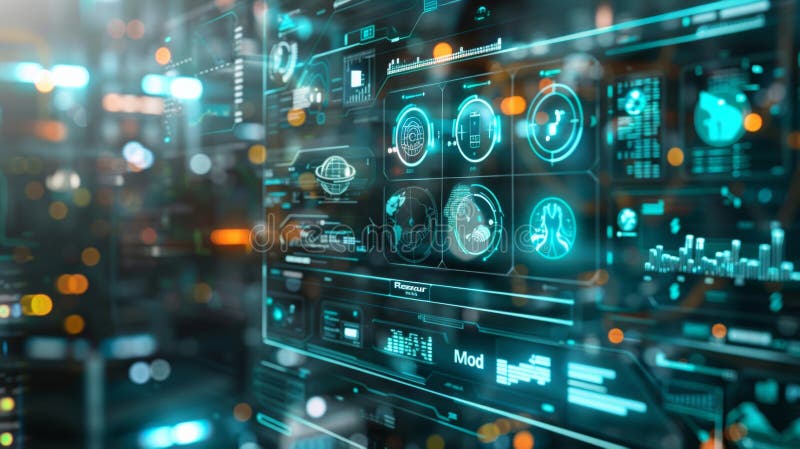 A Futuristic Looking Screen with a Bunch of Different Icons on it, AI ...