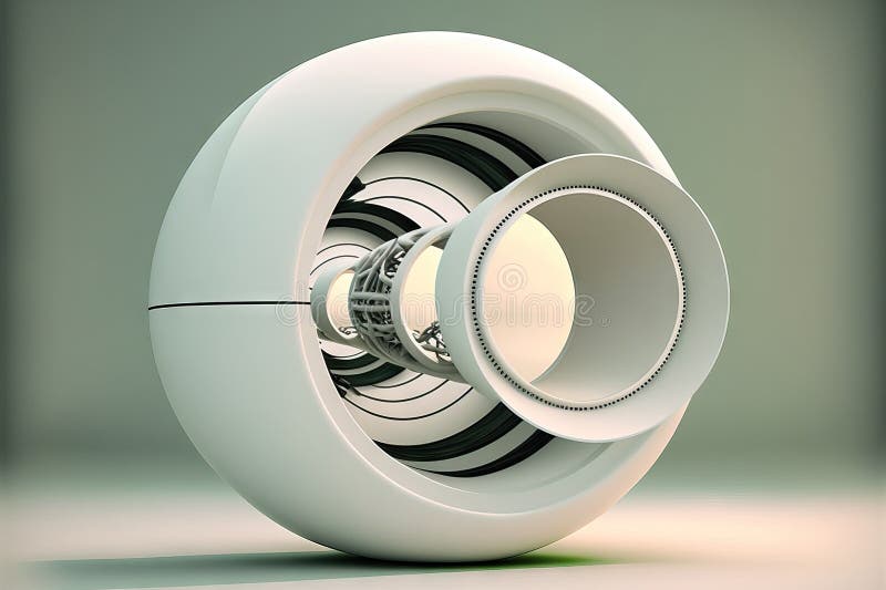 Futuristic Looking White Tube that is Empty. Digital Drawing on a ...