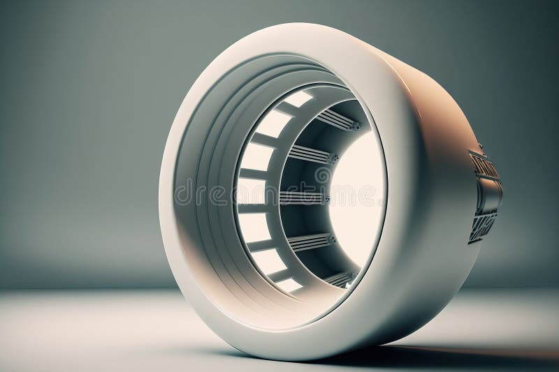 Futuristic Looking White Tube that is Empty. Digital Drawing on a ...