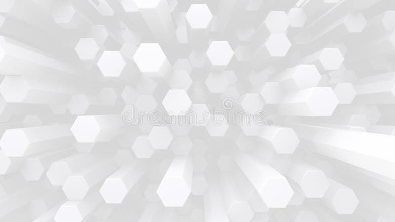 Futuristic Low-contrast Background. Many Hexagonal Crystal Rods Stock ...