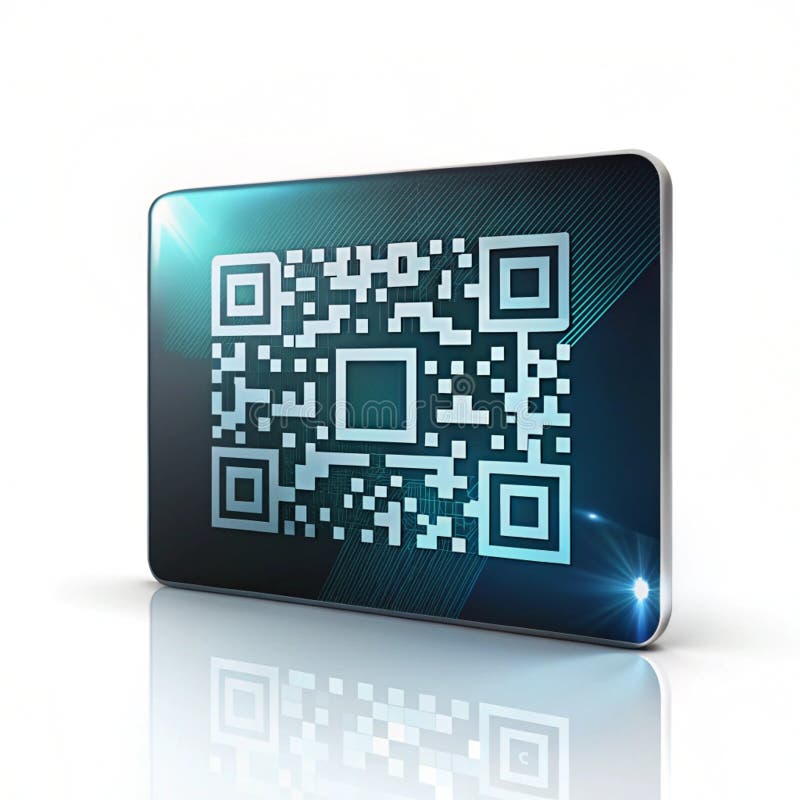 Futuristic Loyalty Card with QR Scan Stock Illustration - Illustration ...