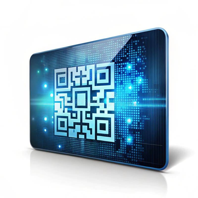 Futuristic Loyalty Card with QR Scan Stock Illustration - Illustration ...