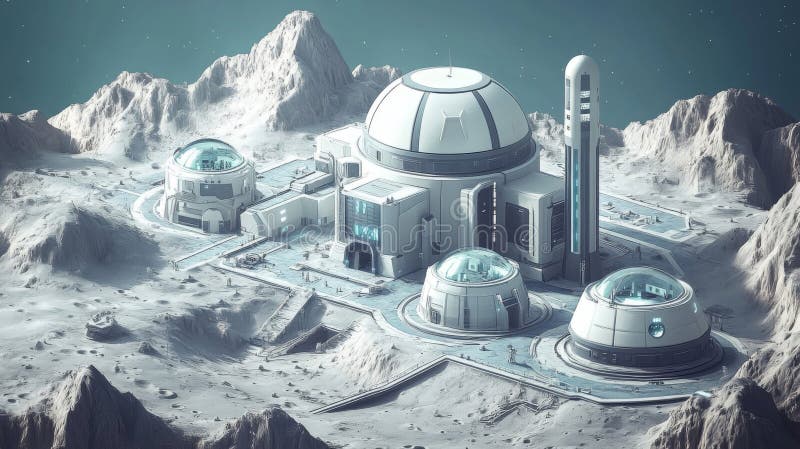 Future Moon Base Structures Stock Illustrations – 75 Future Moon Base ...