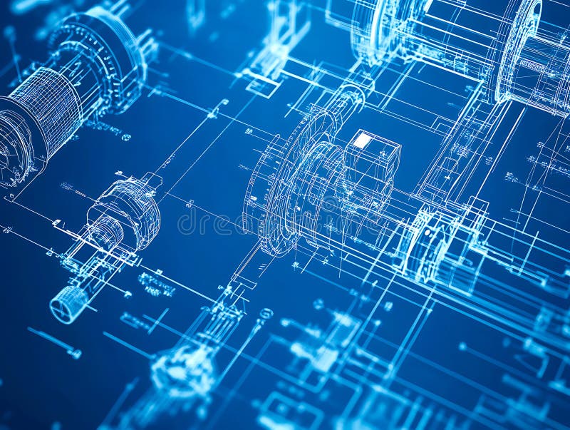 Futuristic Machine Blueprint, Ai Generated Stock Illustration ...