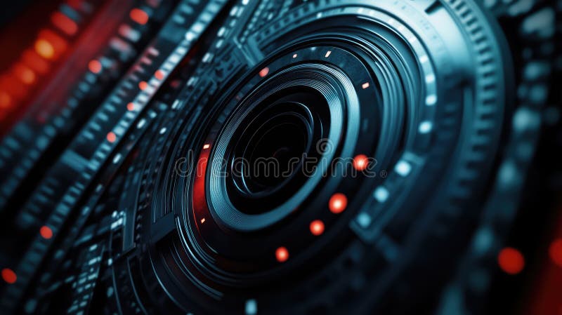 Futuristic Mechanical Design Circular Elements Glowing Lights Stock Photos - Free & Royalty-Free ...