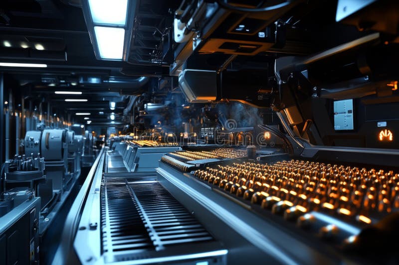 Futuristic Machine Interior with Glowing Components. a Sleek Design ...