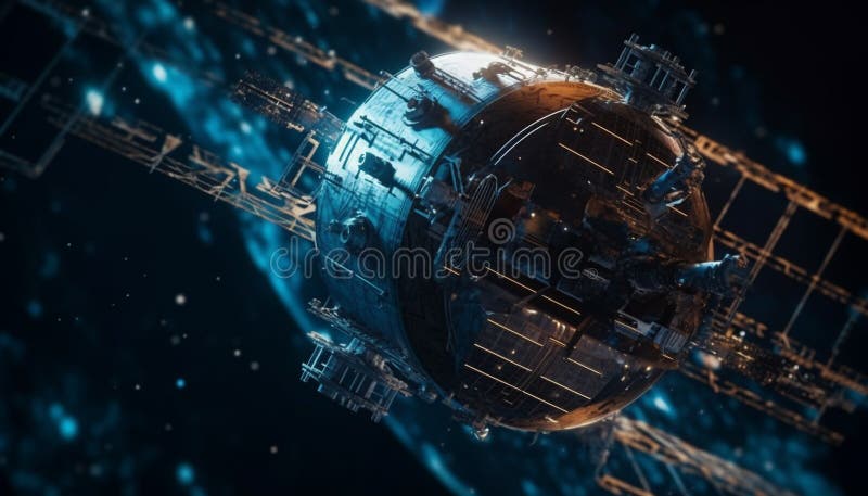 Futuristic Machinery Working in Dark Factory Space Generated by AI ...