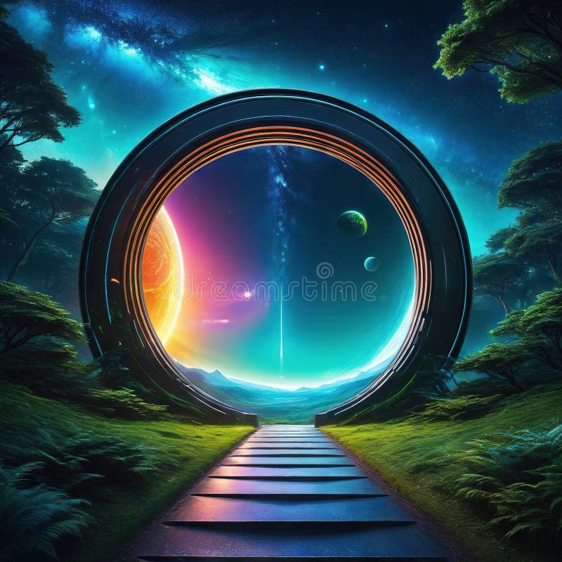 Futuristic with Magical Fantasy Concept Stock Illustration ...