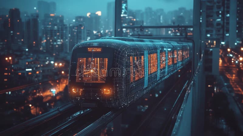 Futuristic Maglev Train with Digital Network Connectivity Over Smart ...