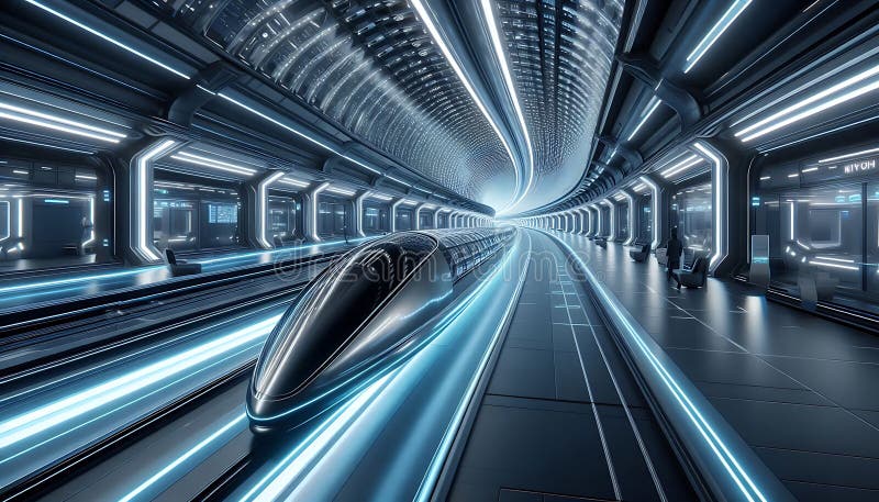 Futuristic Underground Maglev Train System Stock Illustrations – 12 ...
