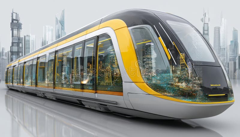 Futuristic Maglev Train in Smart City Next-Gen Transportation and ...