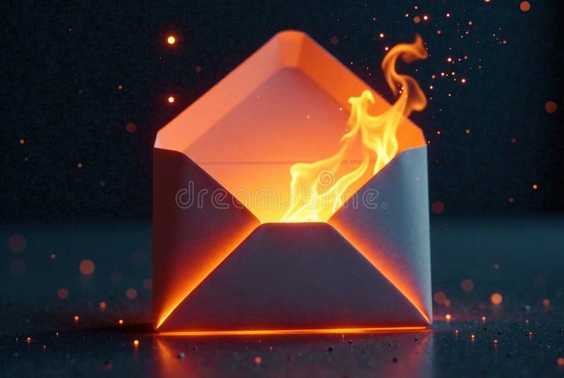 Futuristic Mail Envelope Design a Glowing Geometric Abstract Concept ...