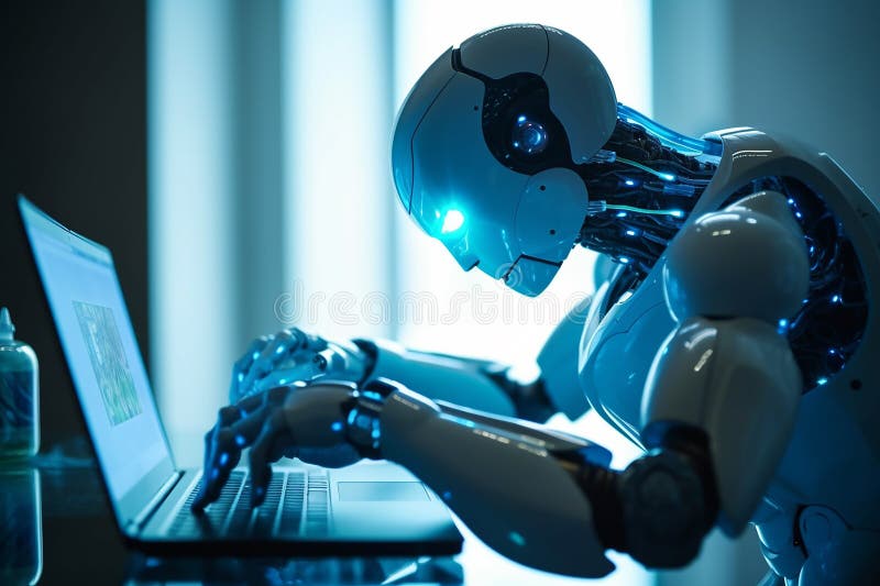 Futuristic Man AI Robot Equipped with Advanced Technology Focus on ... Futuristic Man AI Robot Equipped with Advanced Technology Focus on ...