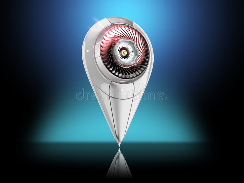 Futuristic Map Pointer Designed in Hi-tech Style Stock Illustration ...