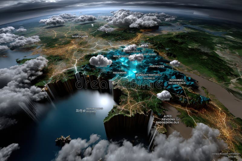 Digital Network Map Overlays Futuristic Landscape Stock Photos - Free & Royalty-Free Stock ...