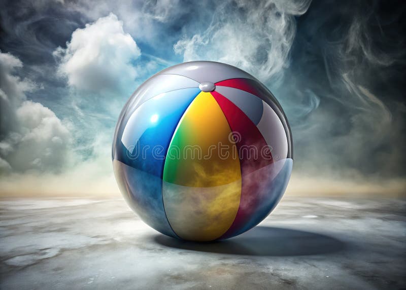 Futuristic Marble Beach Ball Rendered in Smoky Haze a Stunning 3D ...