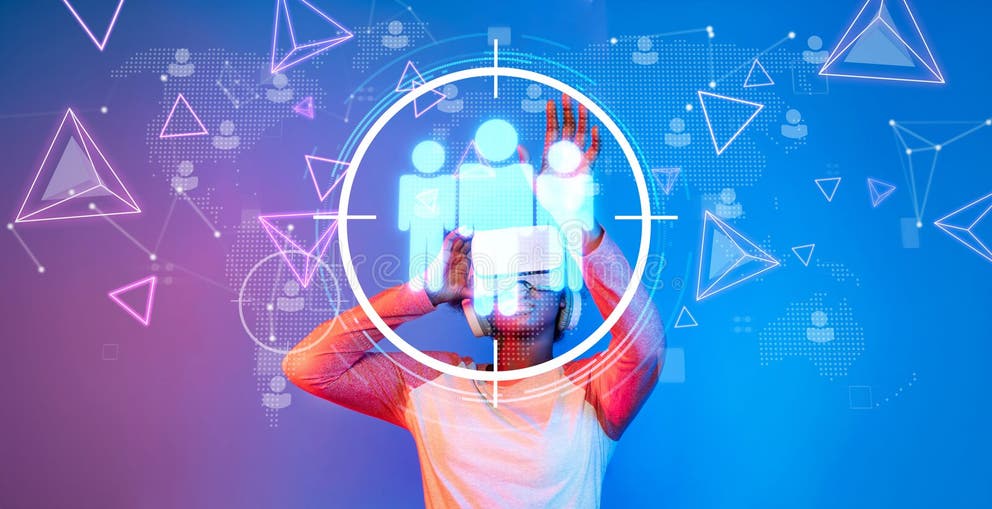 Futuristic Marketing Strategy Concept with Target Audience and Data ...