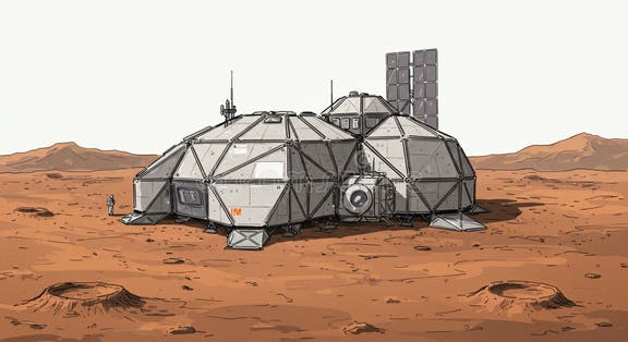 Futuristic Mars Base Features a Geodesic Dome Structure Made of ...