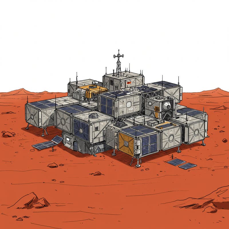 A Futuristic Mars Habitat Composed of Modular, Interconnected ...