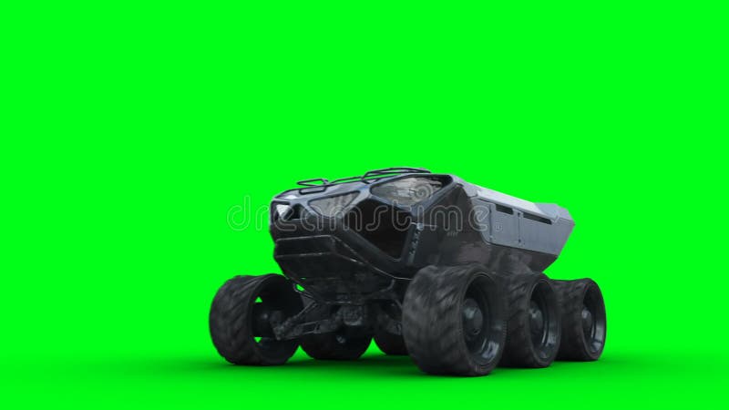 Futuristic Mars Rover, Explorer. Green Screen Isolate. Stock Footage ...