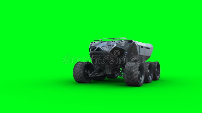 Futuristic Mars Rover, Explorer. Green Screen Isolate. Stock Video ...
