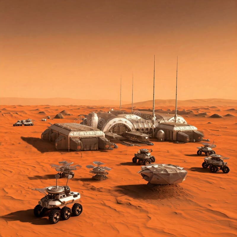 Future on Mars stock illustration. Illustration of futuristic - 346015833