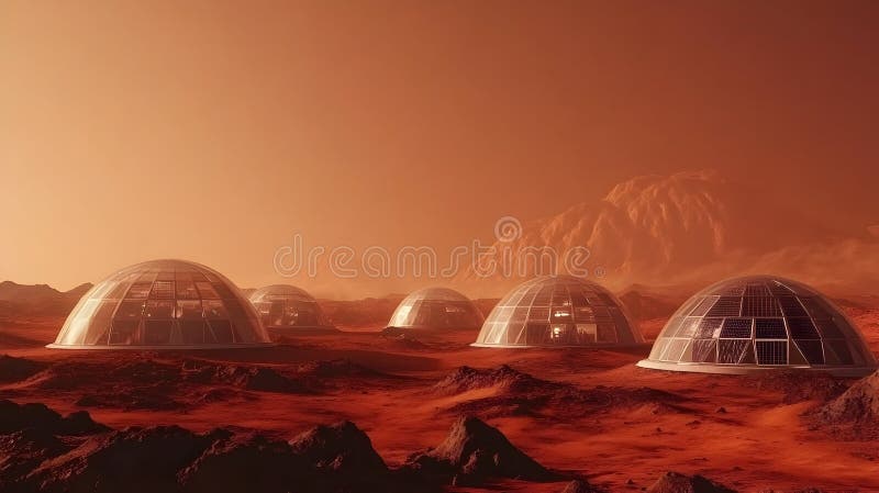 Futuristic Martian Colonies with Dome Structures on Red Planet S ...