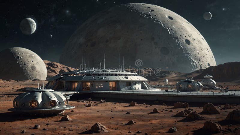 Futuristic Martian Colony with Advanced Dome Structures and Multiple ...