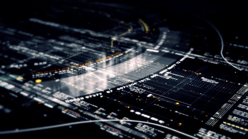 Futuristic Matrix Data Simulation HUD Background Stock Illustration ...