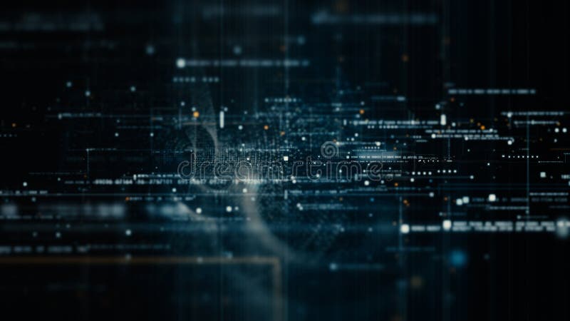 Futuristic Matrix Data Simulation HUD Background Stock Image - Image of ...