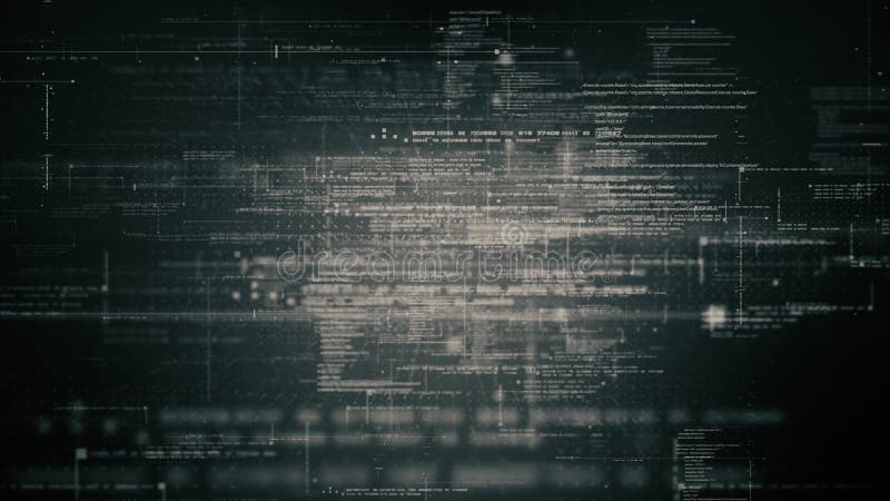 Futuristic Matrix Data Simulation HUD Background Stock Image - Image of ...