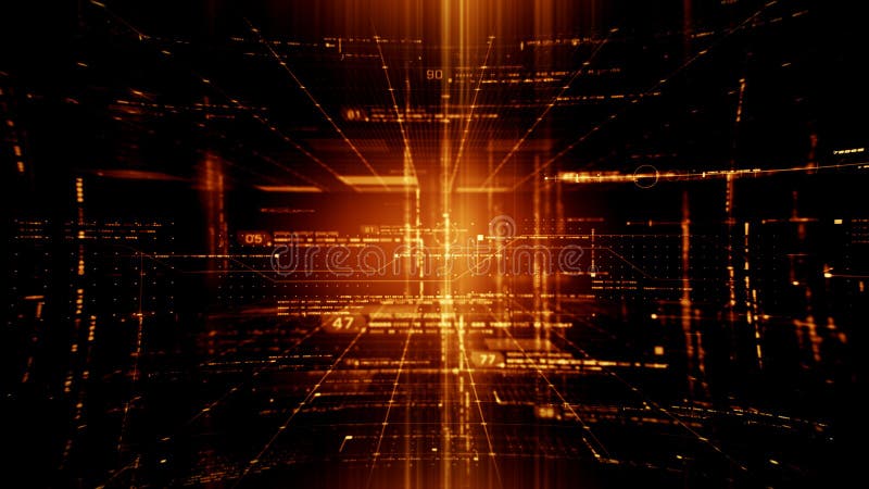 Futuristic Matrix Data Simulation HUD Background Stock Image - Image of environment, technology ...
