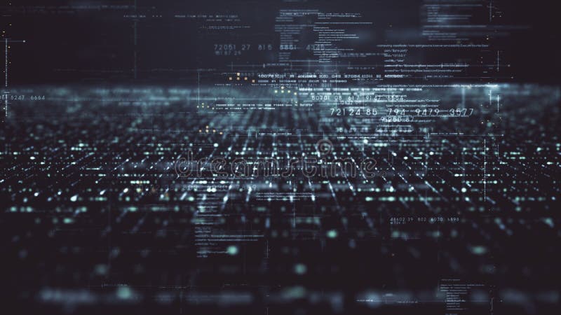 Futuristic Matrix Data Simulation HUD Background Stock Illustration ...
