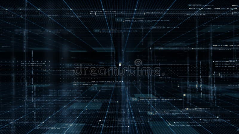Futuristic Matrix Data Simulation HUD Background Stock Image - Image of neural, technology ...