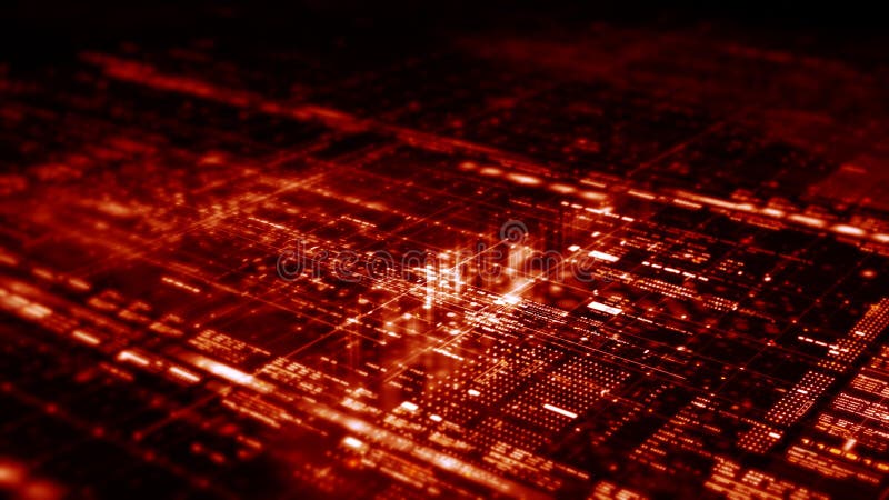 Futuristic Matrix Data Simulation HUD Background Stock Illustration ...