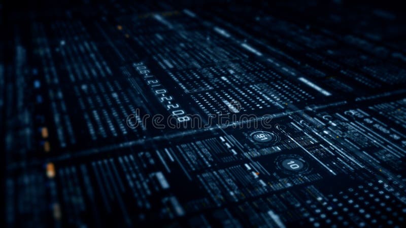 Futuristic Matrix Data Simulation HUD Background Stock Illustration ...