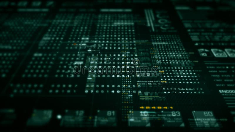 Futuristic Matrix Data Simulation HUD Background Stock Illustration ...