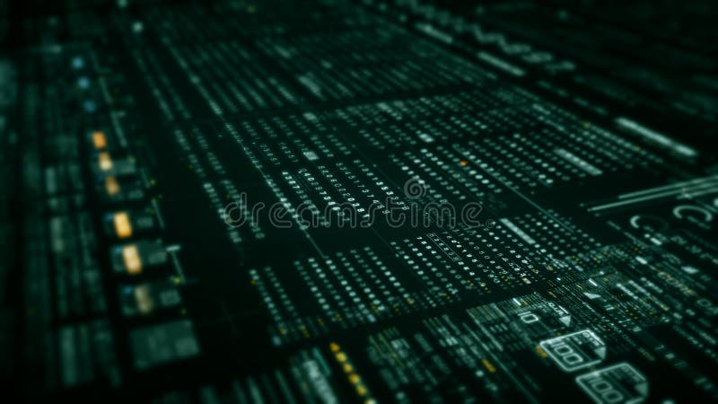 Futuristic Matrix Data Simulation HUD Background Stock Illustration ...