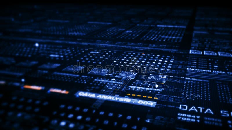 Futuristic Matrix Data Simulation HUD Background Stock Illustration ...