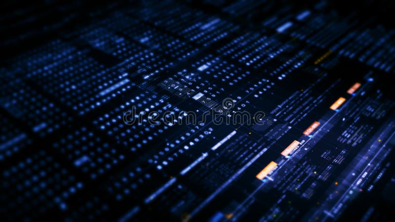 Futuristic Matrix Data Simulation HUD Background Stock Illustration ...
