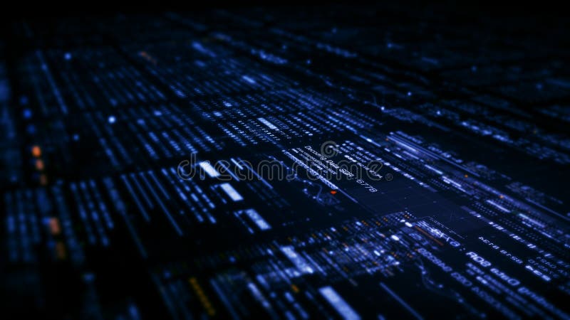 Futuristic Matrix Data Simulation HUD Background Stock Illustration ...