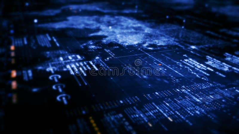 Futuristic Matrix Data Simulation HUD Background Stock Illustration ...