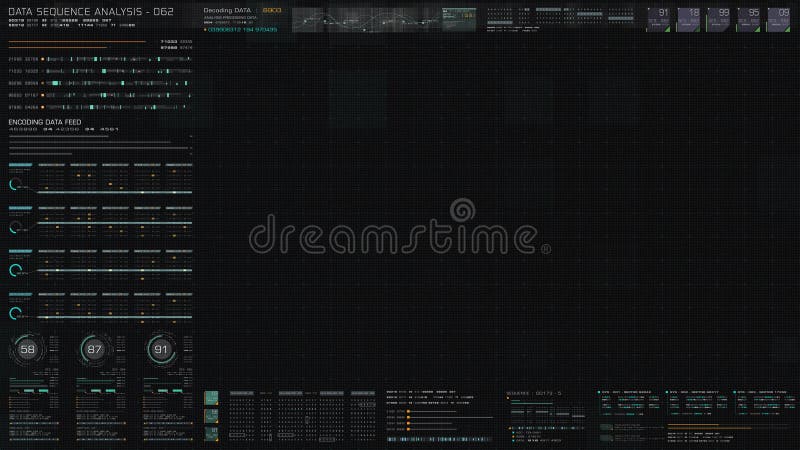 Futuristic Matrix Data Simulation HUD Background Stock Illustration ...