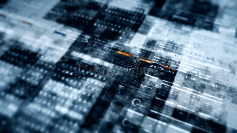 Futuristic Matrix Data Simulation HUD Background Stock Illustration ...