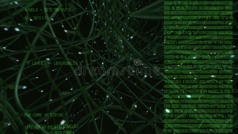 Futuristic Matrix Effect Animation with Computer Data Streams Stock ...