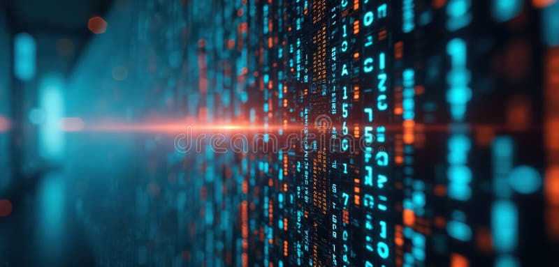 Futuristic Matrix Hacking Code Wallpaper. Abstract Hi-tech Background. Digital Binary Data ...