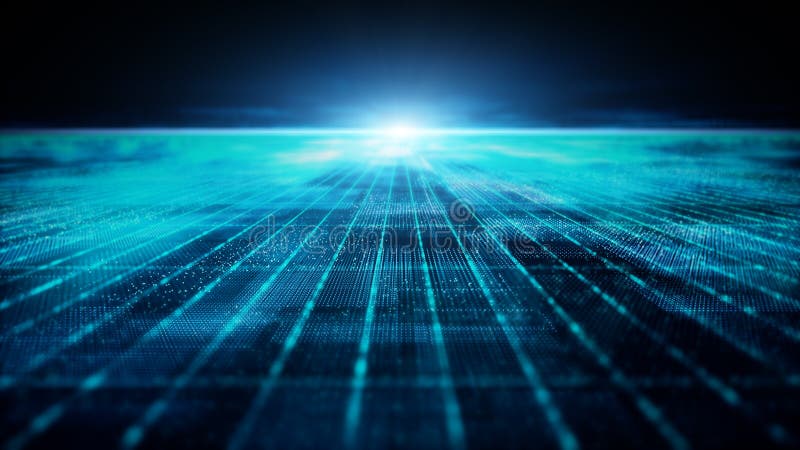 Futuristic Matrix Particles Grid Background Stock Illustration ...